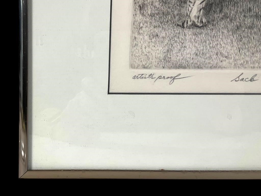 Caroline Erney | Sack Race’ Drypoint Etching by Caroline Erney | MutualArt