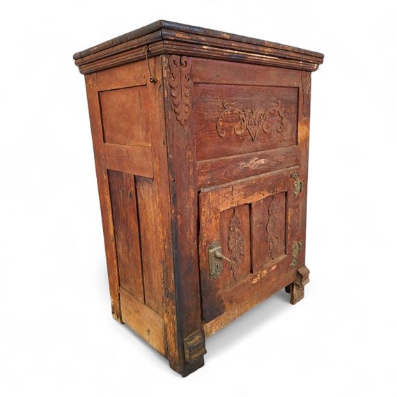 Leonard | ANTIQUE 19TH CENTURY CARVED OAK PANTRY ICE BOX FRIDGE FITTED ...