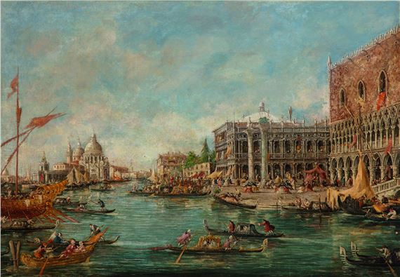 Giuseppe Ponga | Venice, the San Marco basin from the Riva degli ...