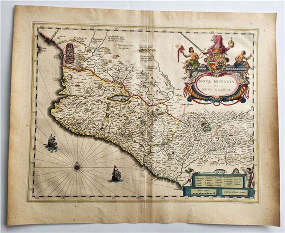 Willem Blaeu | 1640 MAP OF MEXICO NOVA HISPANIA BY WILLEM BLAEU ANTIQUE AUTHENTIC HAND COLORED ...