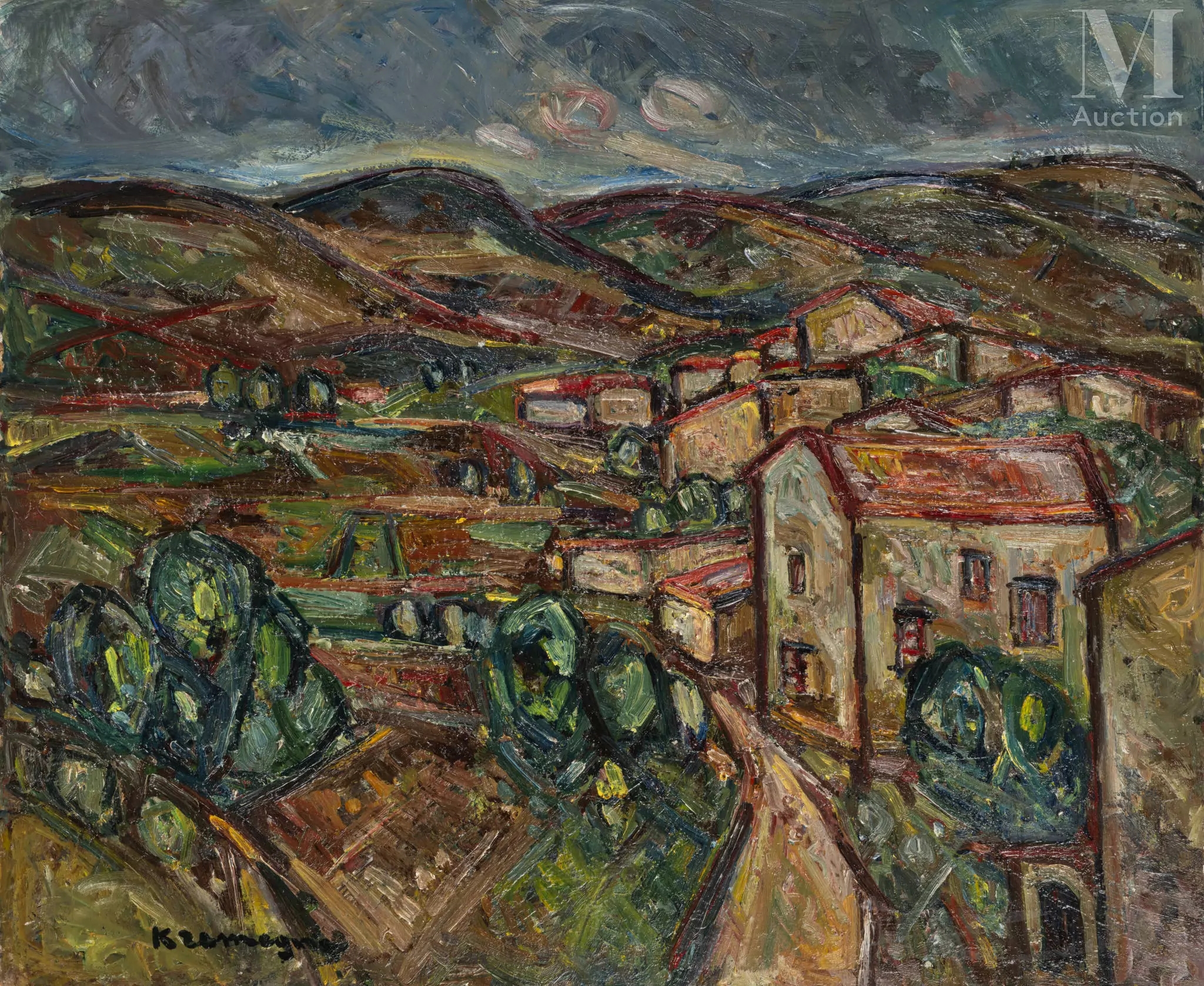 Pinchus Krémègne | Paysage de Céret et ses maisons (1890) | MutualArt
