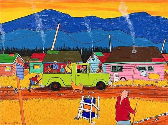 Jim Logan | b. 1955 The Hunting Club acrylic on board 12 x 16 in 30.5 x ...