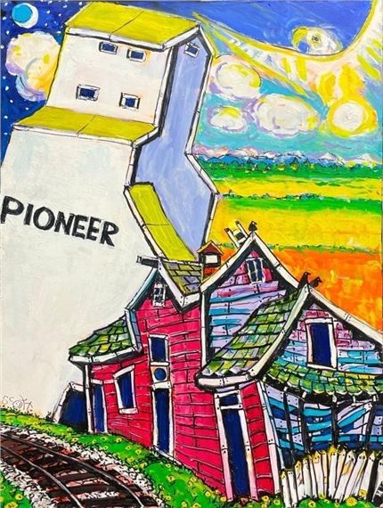 Brian Scott | 20th Century Prairie Totem oil on canvas 40 x 30 in 101.6 ...