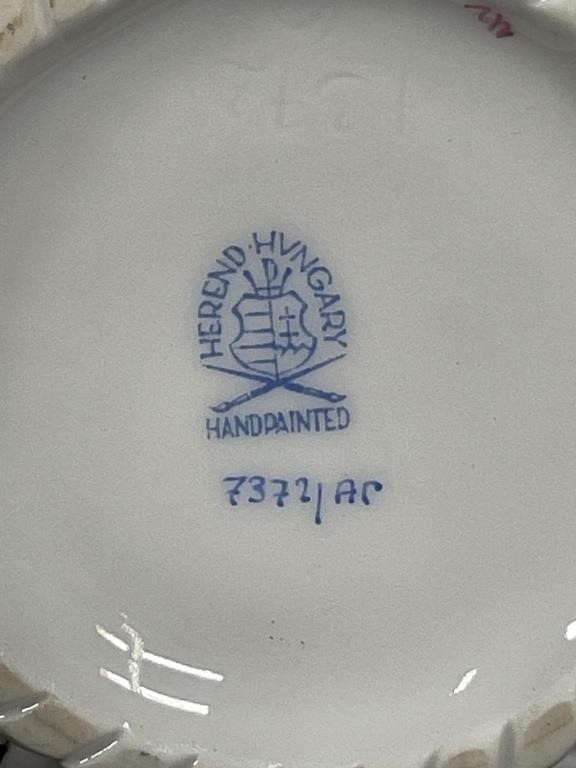 Herend Porcelain Factory | Pair of Herend hand painted pierced ...