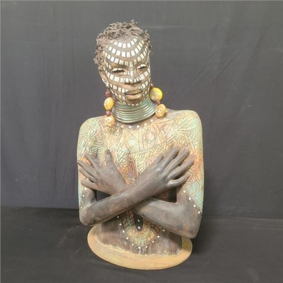 Woodrow Nash | Vintage signed Woodrow Nash life size African | MutualArt