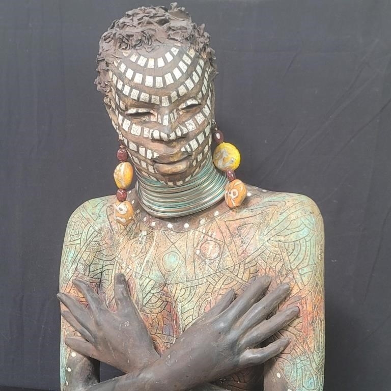 Woodrow Nash | Vintage signed Woodrow Nash life size African | MutualArt
