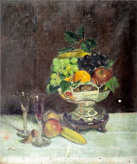 Edward Barnard | Still Life with Fruit and Glasses | MutualArt