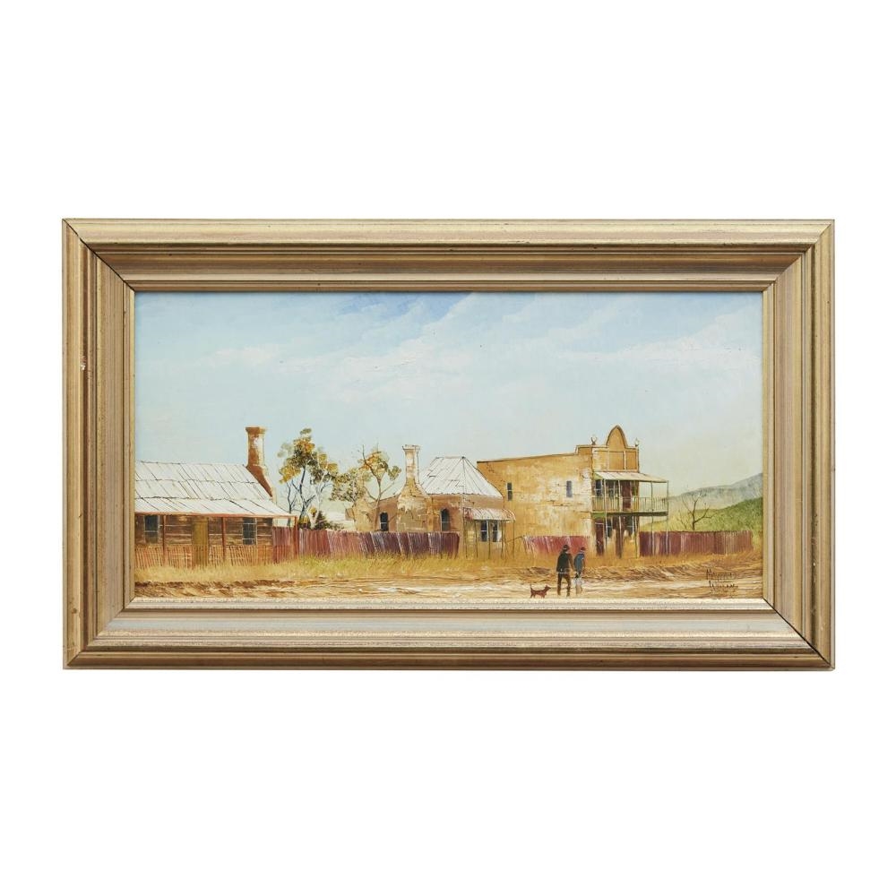 Maynard Waters | Country Town oil on board 29 x 59.5cm (43 x 73cm ...