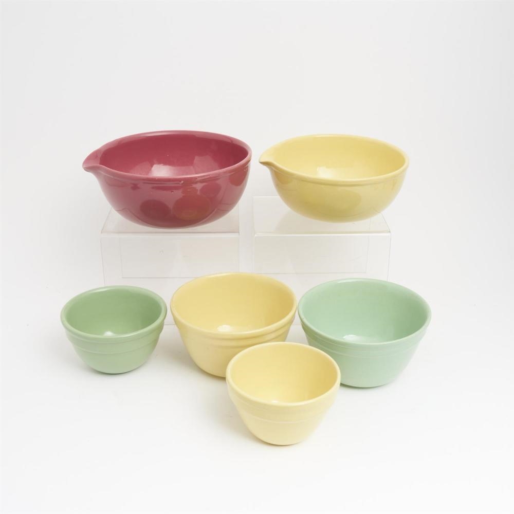 Fowler | SIX AUSTRALIAN FOWLER WARE POTTERY MIXING BOWLS | MutualArt
