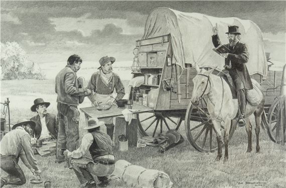 Don Spaulding | : Study for Chuck Wagon Congregation (1996) | MutualArt