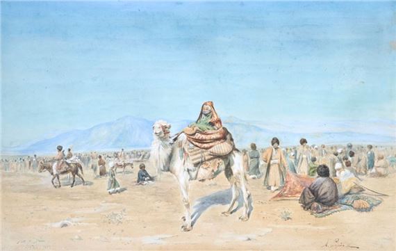 Albert Pépin | Albert PEPIN (1849-1917) Lively landscape inTurkestan ...