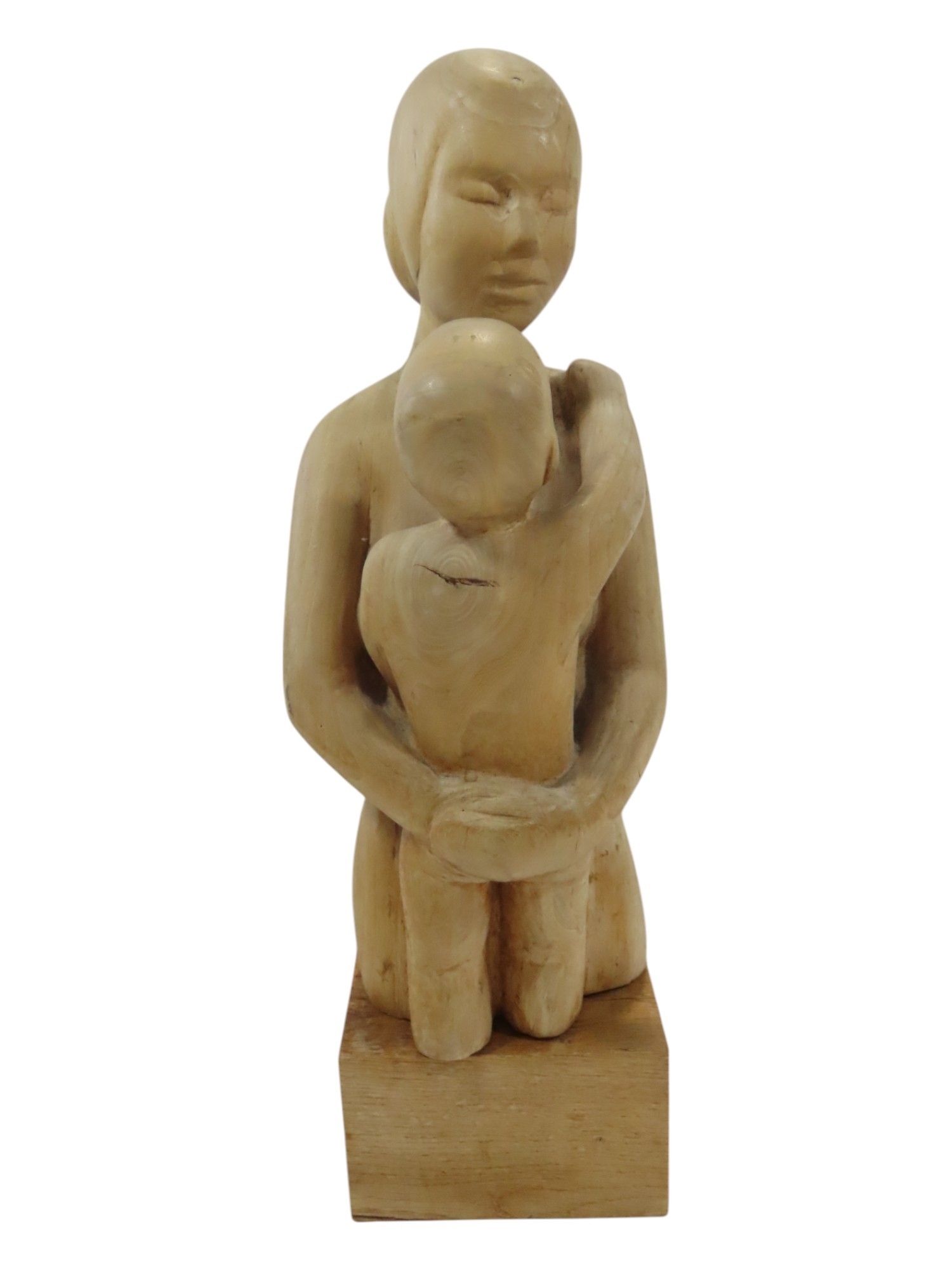 Alfreda Bakke | A carved elm figures of a mother with child by Alfreda ...