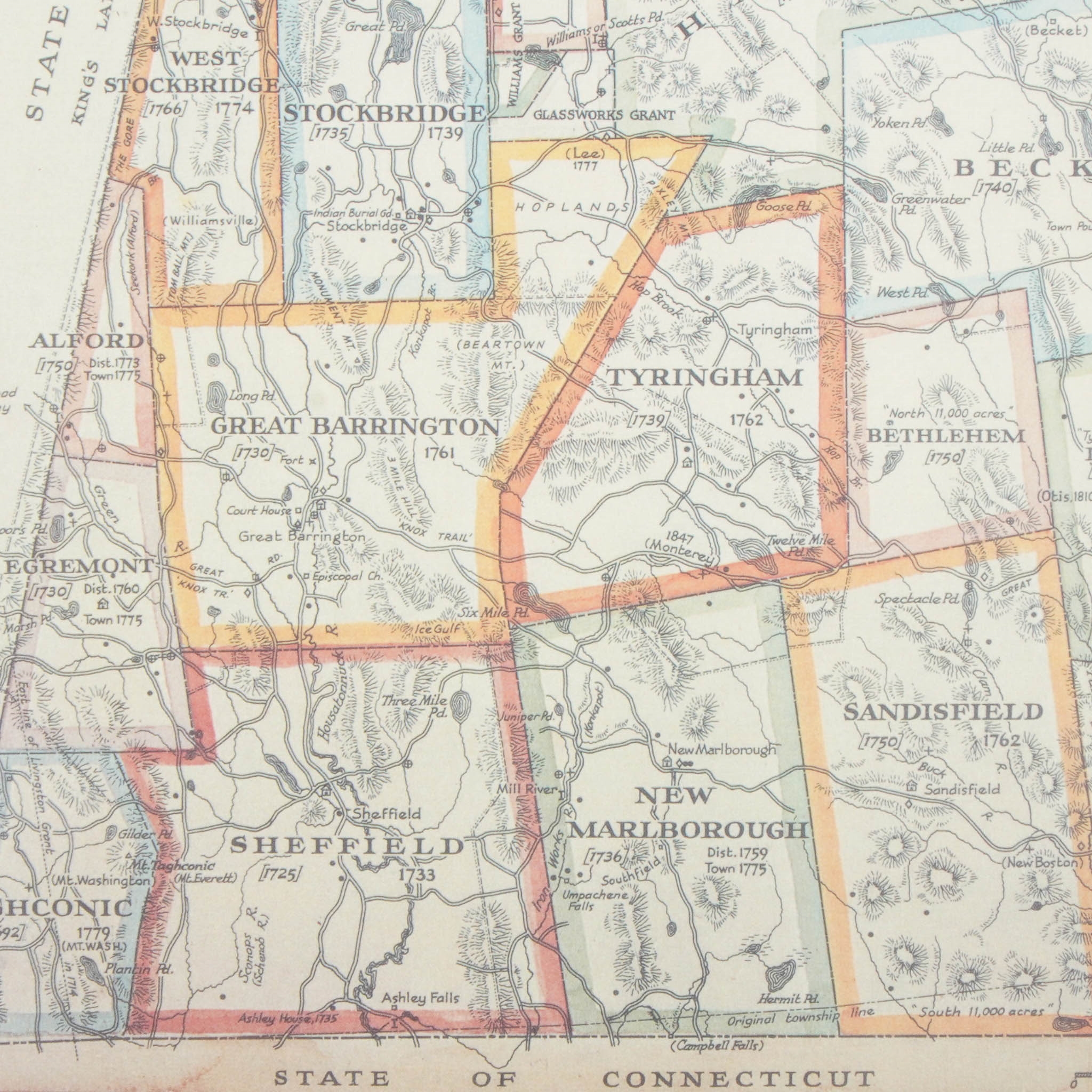 Barrington | Framed Reproduction Map of Berkshire County, Massachusetts ...