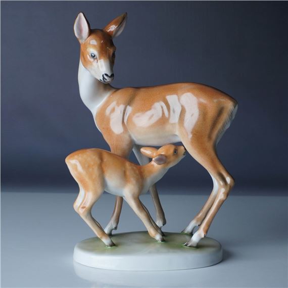 Herend Porcelain Factory | Herend Porcelain Naturalistic Figurine, Roe ...