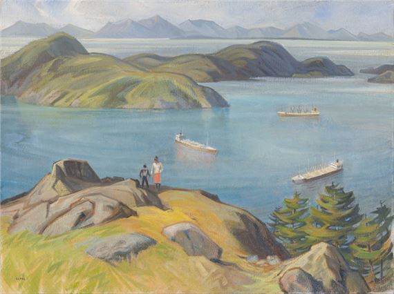 Henry George Glyde | Distant Mainland from Pender Island | MutualArt