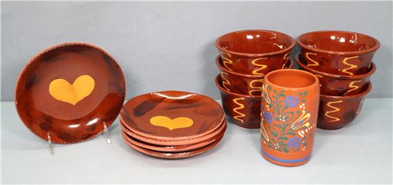 Lester Breininger | 12) Lester Breininger Slip Glazed Redware China ...