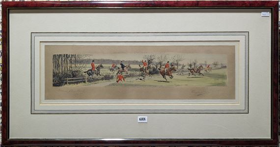 John Alexander Harrington Bird | suite of four hand painted fox hunting ...