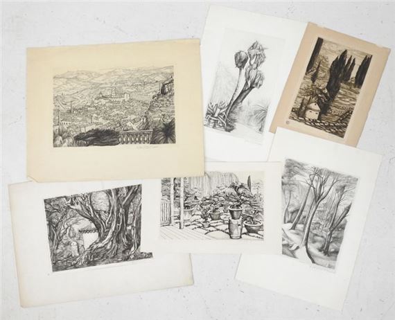 Yvonne Ripa de Roveredo | Six lithographs including Palm Tree (4/15 ...