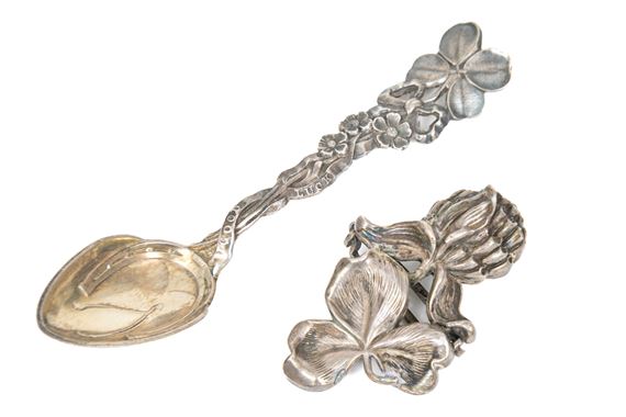 Clover | Sterling Silver Pretty Clover And Shamrock Motif Buckle And ...