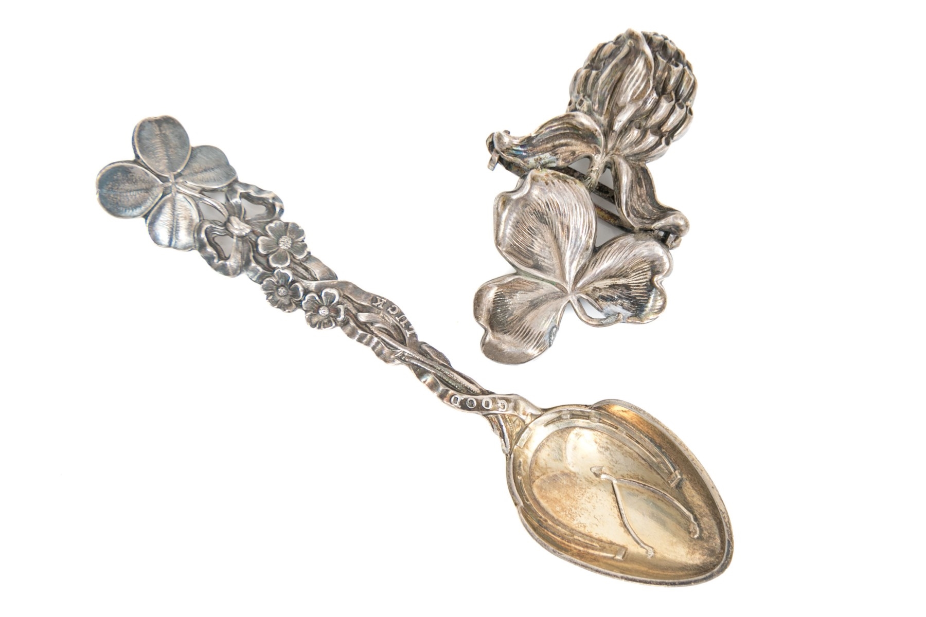 Clover | Sterling Silver Pretty Clover And Shamrock Motif Buckle And ...