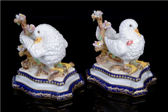Italian School | Pair Antique Italian Capodimonte Porcelain Dove ...