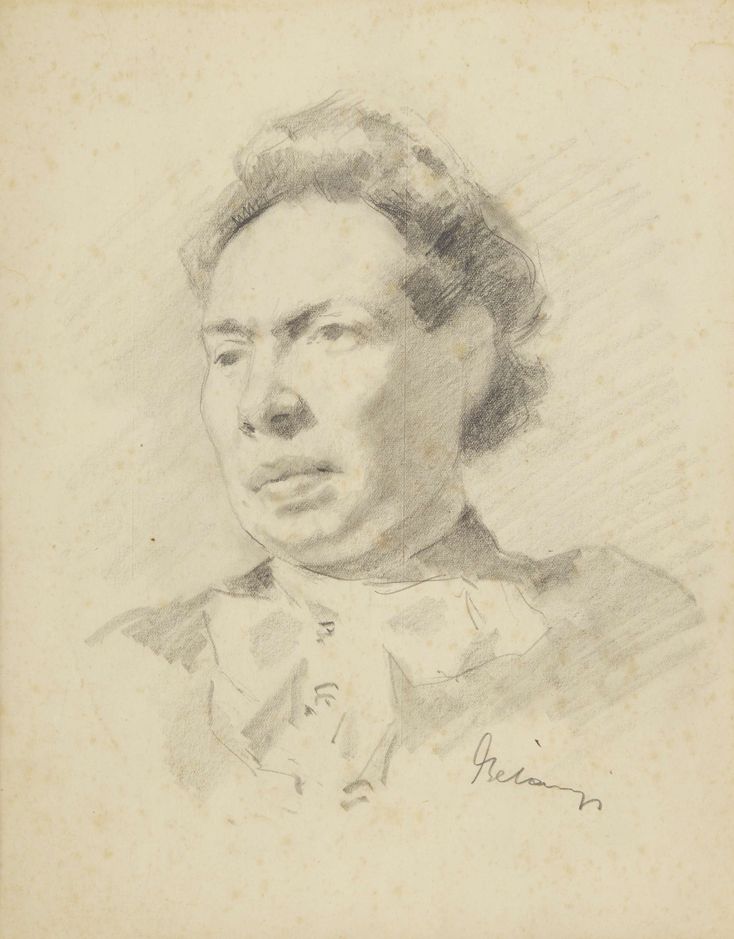 Viktor Belanyi | Portrét manželky, maliarky Lenky Belányi | MutualArt