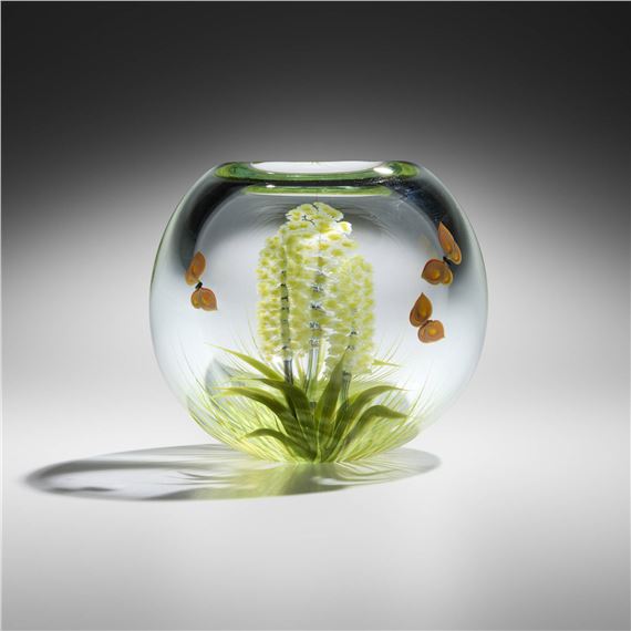 Mark Peiser | Paperweight vase with butterflies (1979) | MutualArt