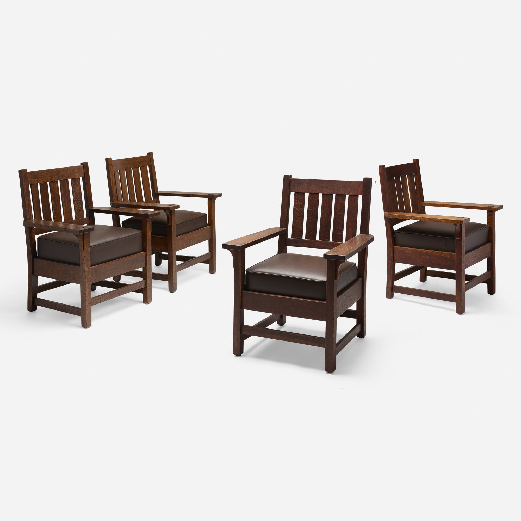 Gustav Stickley | Armchairs model 318, set of four (Circa 1912) | MutualArt