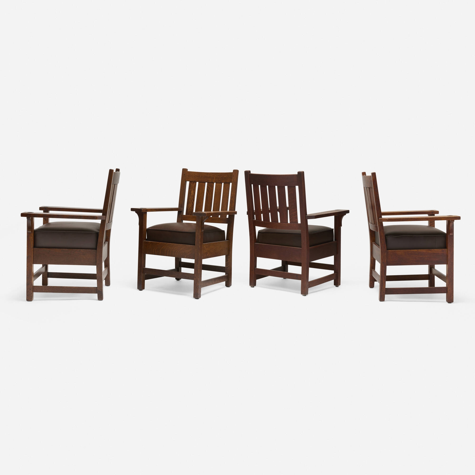 Gustav Stickley | Armchairs model 318, set of four (Circa 1912) | MutualArt
