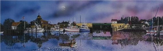 Larry Anderson | Harbor View at Night | MutualArt