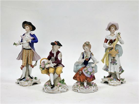 Sitzendorf | Two pairs of Sitzendorf porcelain figures, late 19th/early ...