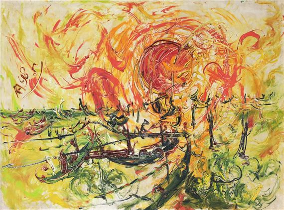 Affandi | AFFANDI | Boats and The Sun, 1985 (1985) | MutualArt