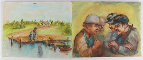 Dwight Kirsch | LOT 2 DWIGHT KIRSCH PAINTINGS CIVIL WAR LANDSCAPE ...