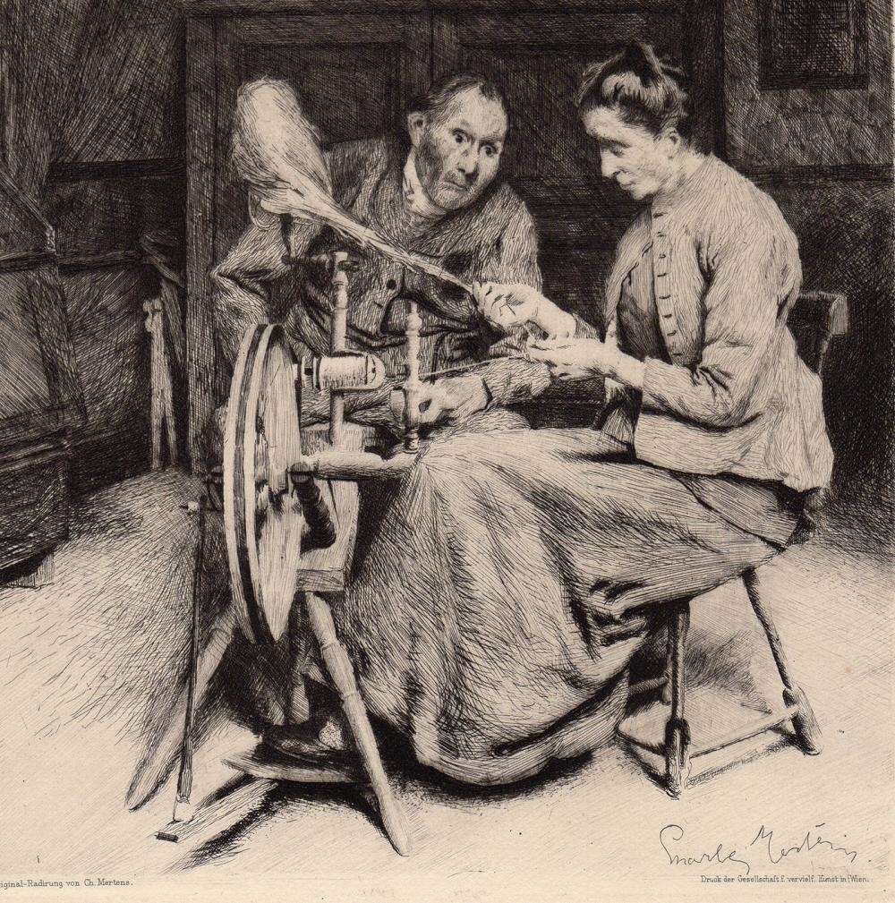 Charles Mertens | The Spinning Wheel (1892) | MutualArt