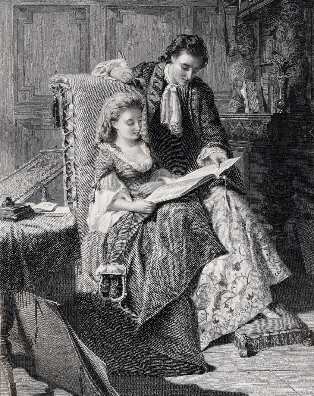 Robert Herdman | Waverly and Rose Bradwardine at their Studies (1865 ...