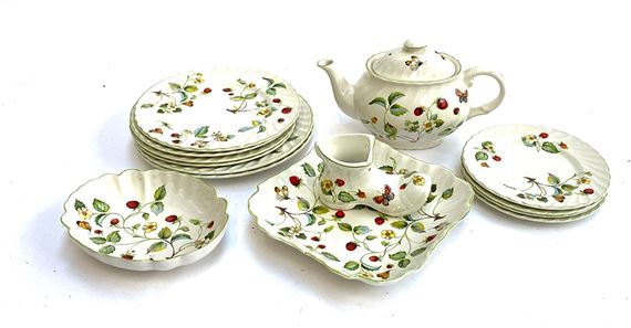 James Kent | A James Kent Staffordshire strawberry pattern part dinner ...