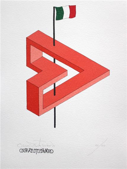 Oscar Reutersvärd | Fifteen European Impossible Figures, album with 15 lithographs, 39 | MutualArt