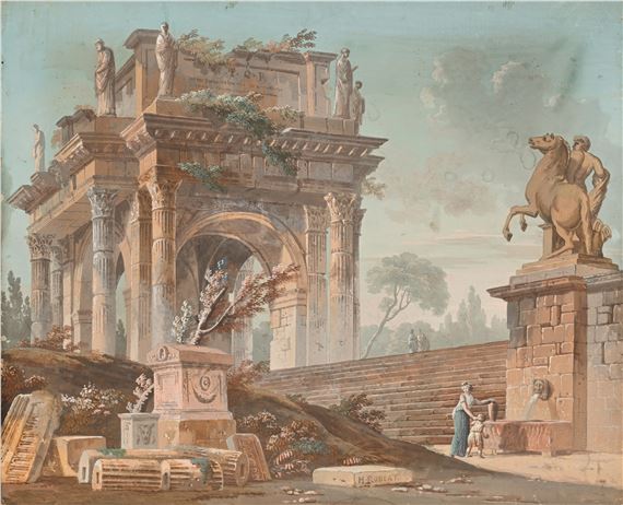 Hubert Robert | Capriccio con rovine classiche | MutualArt