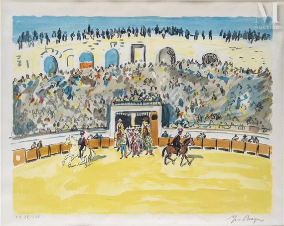 Yves Brayer | La corrida, arènes | MutualArt