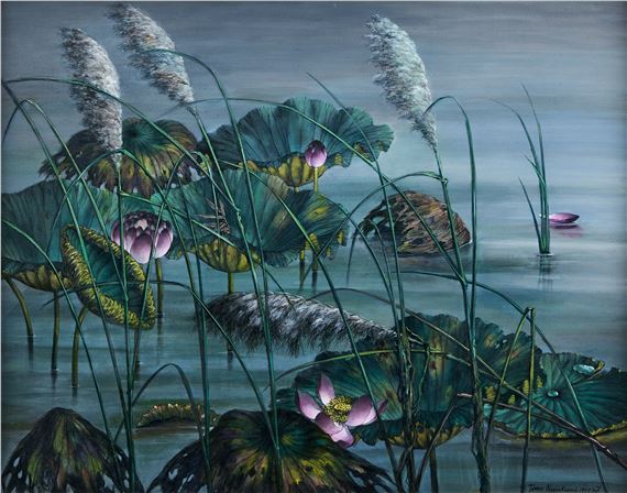 Tawee Nangdakwang | Lotus flowers and reeds (1979) | MutualArt