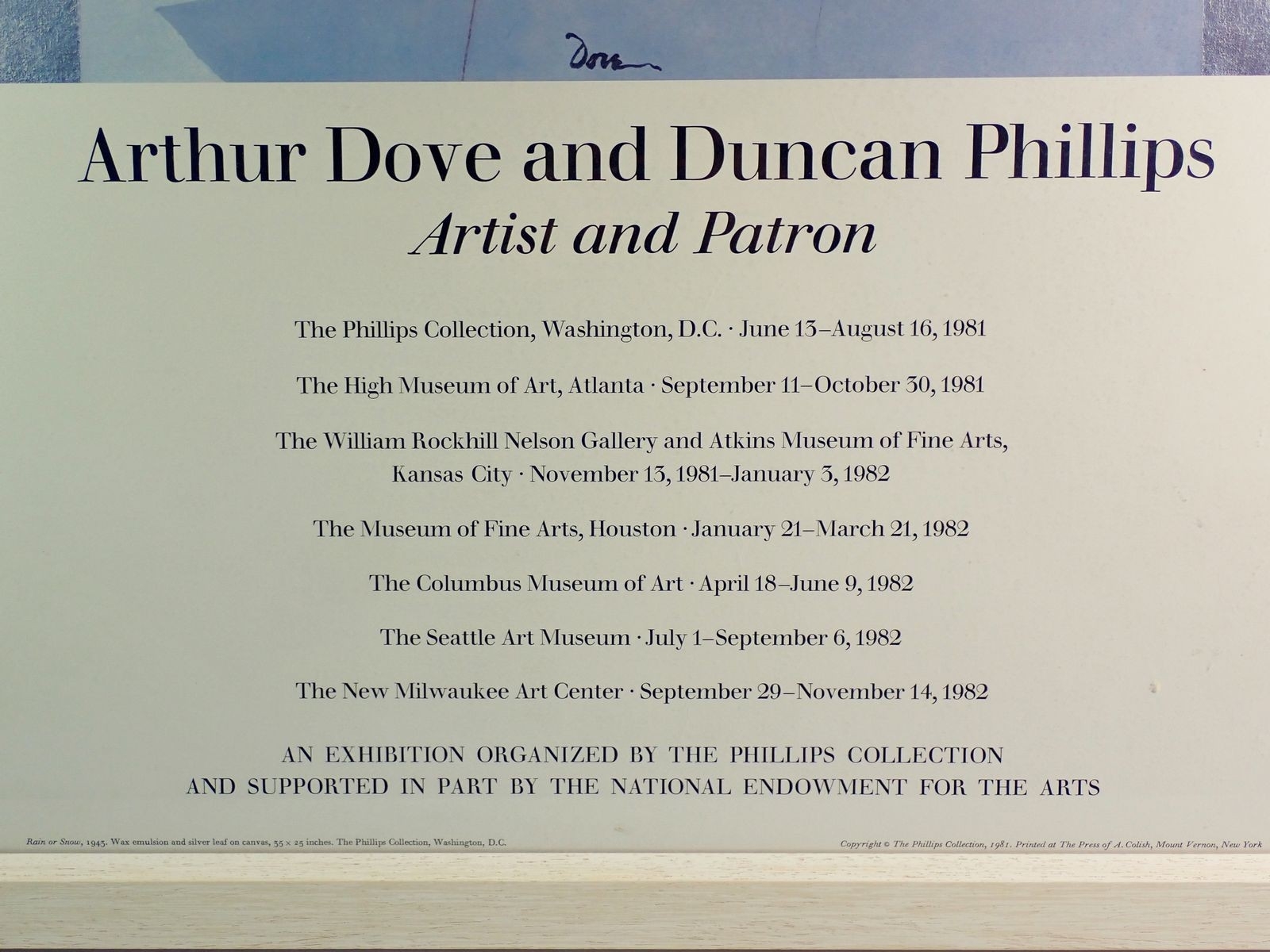 Duncan Phillips | An Arthur Dove and Duncan Phillips Exhibition poster ...