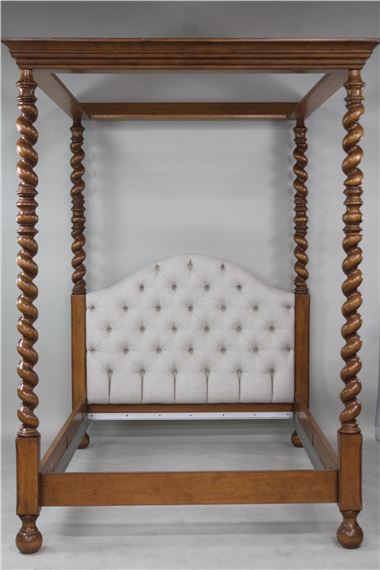John Boone | Tufted Back Carved Barley Twist Canopy Bed by John Boone ...