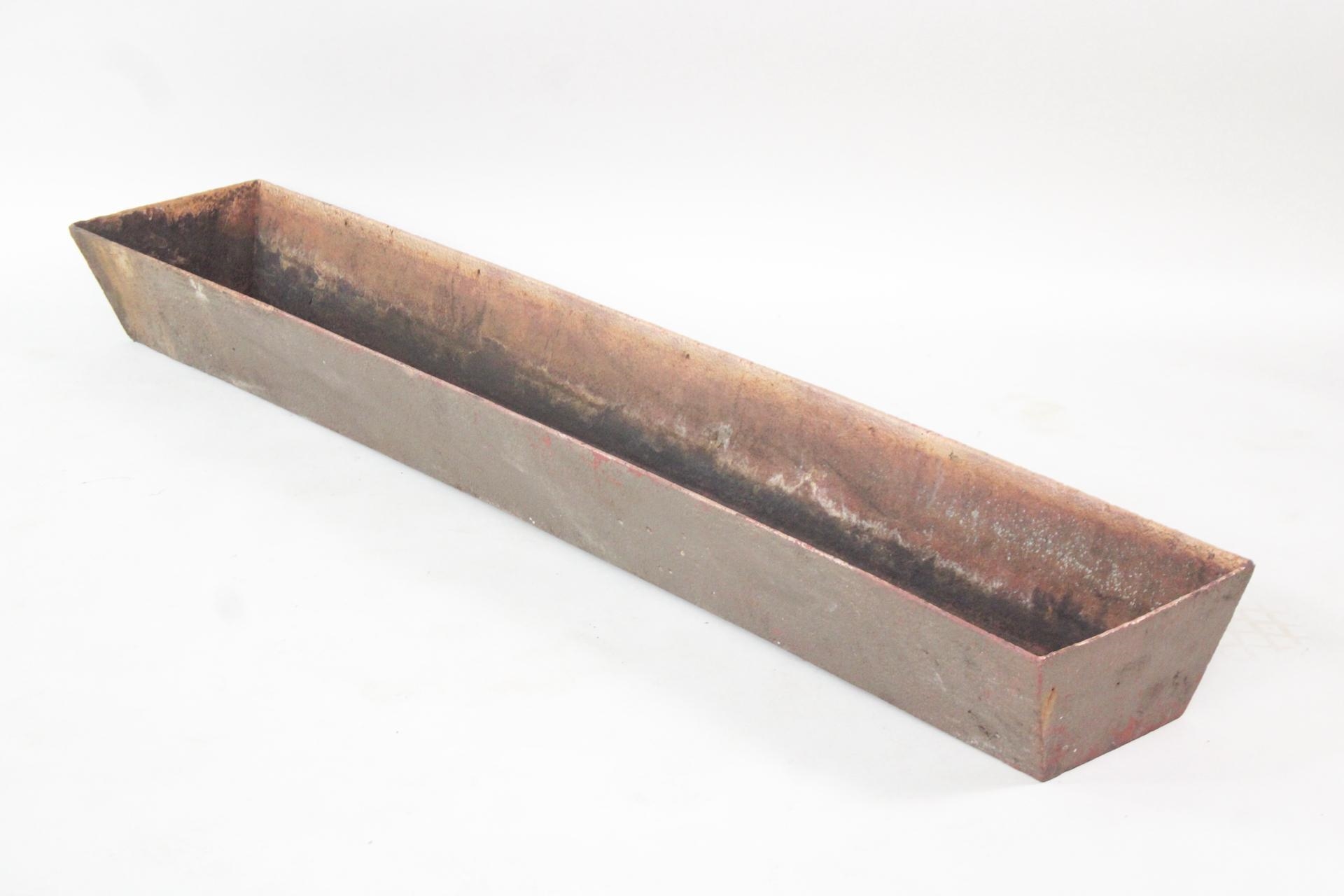 Planters | 5.5ft Long Iron Trough Planter Painted Gold | MutualArt