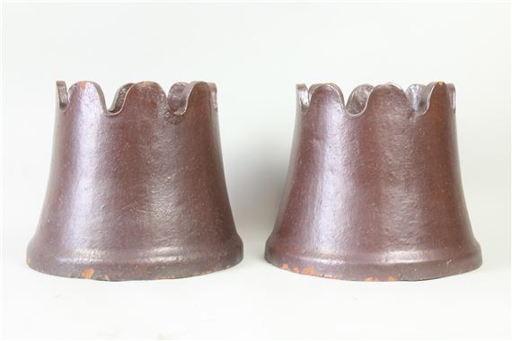 Planters | Pair of Sewer Tile Chimney Caps | MutualArt