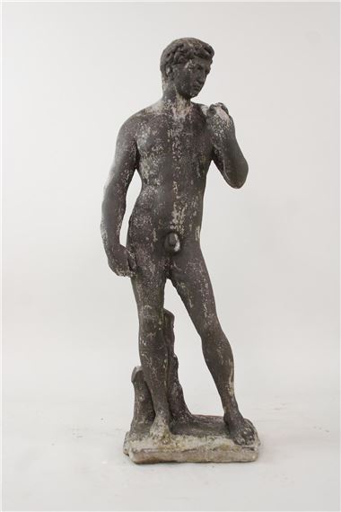 Normal | Cast Stone Concrete Statue of David Sculpture, Painted Black ...