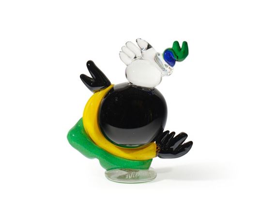 Guy Untrauer | Free-form blown glass bottle on heel (94) | MutualArt