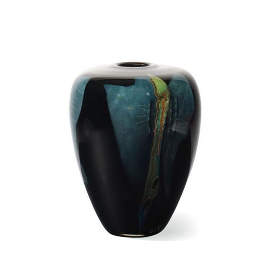 Claude Monod | Blown glass vase lined with black opaline | MutualArt