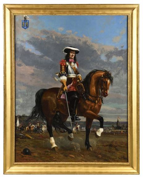 Émile Marcel | Equestrian portrait of Musketeer Captain Coderc de Lacam ...