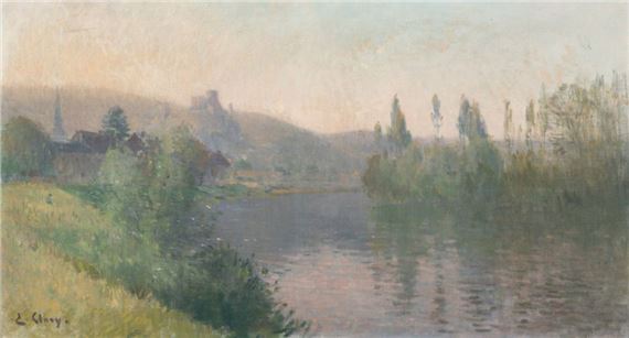 Jean Eugéne Clary | The Seine at the foot of the ruins of Château ...