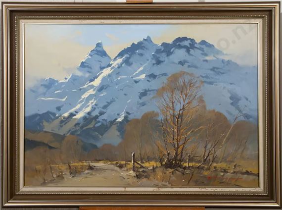 John Crump | Mt Pluto & Mt Earnslaw from the Dart Valley | MutualArt